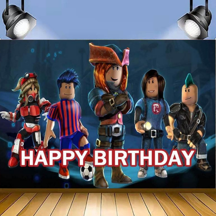 ROBLOX BIRTHDAY PARTY BACKDROP BANNER 5x7ft – Disenio Colorido